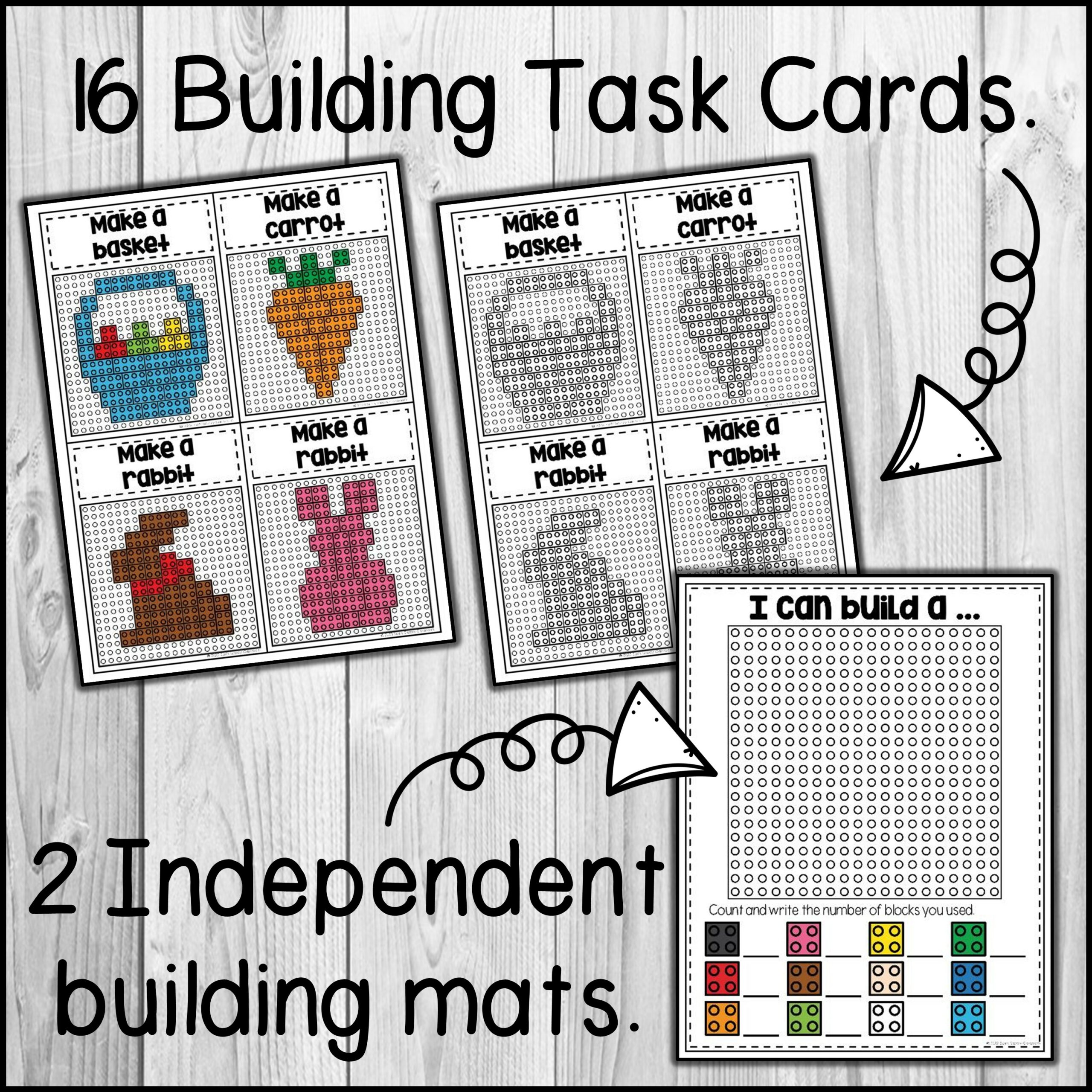 Easter Building Blocks Activity Mats | Fine Motor Task Cards | Math ...