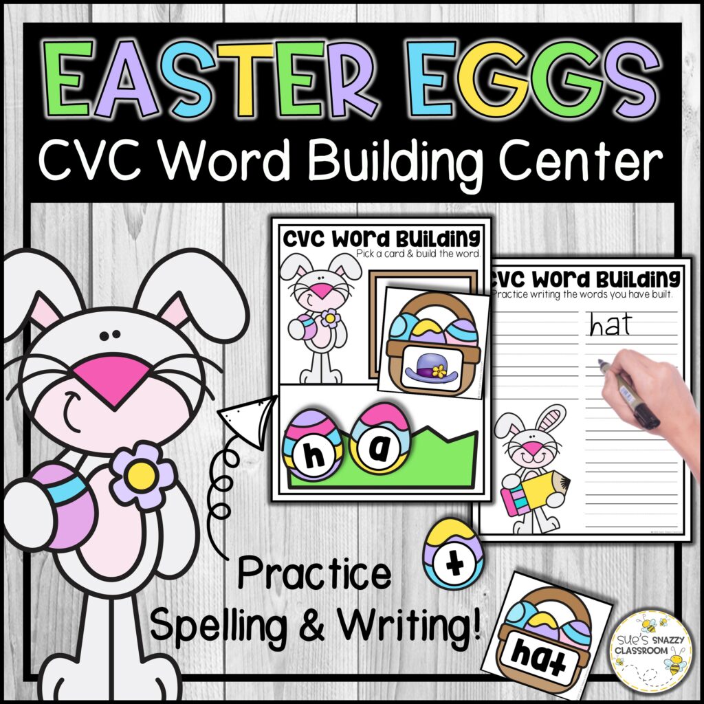 Easter Eggs - CVC Word Building Center - Literacy Activity | Made By ...