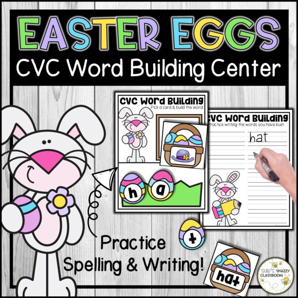 Easter Eggs - CVC Word Building Center - Literacy Activity | Made By ...