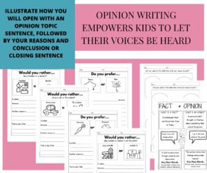 Opinion Writing Unit, Third Grade Opinion Writing Prompts Worksheets ...