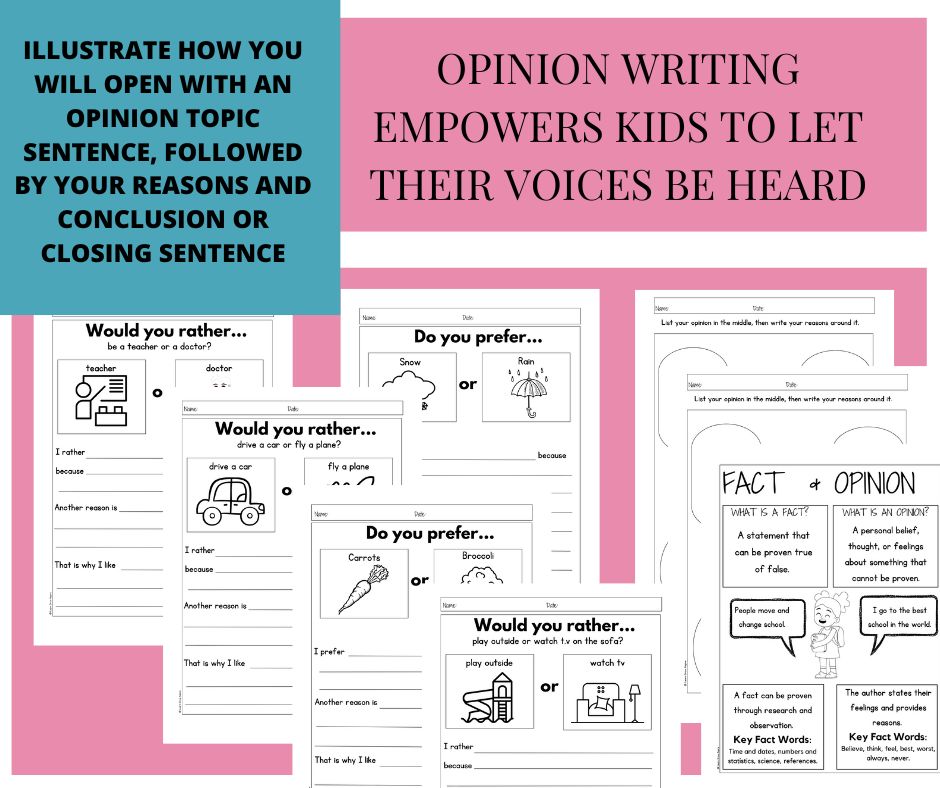 Opinion Writing Unit, Third Grade Opinion Writing Prompts Worksheets ...