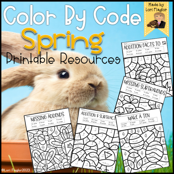 Color By Number Spring/ Easter Themed Addition and Subtraction Facts ...