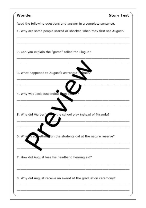 R. J. Palacio "Wonder" worksheets | Made By Teachers