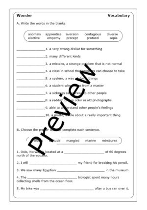 R. J. Palacio "Wonder" worksheets | Made By Teachers