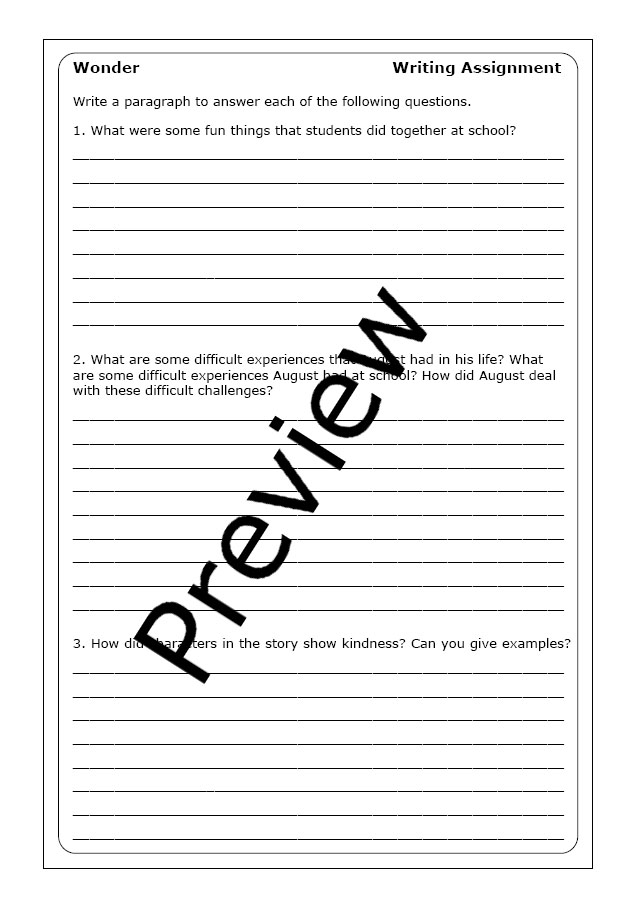 R. J. Palacio "Wonder" worksheets | Made By Teachers