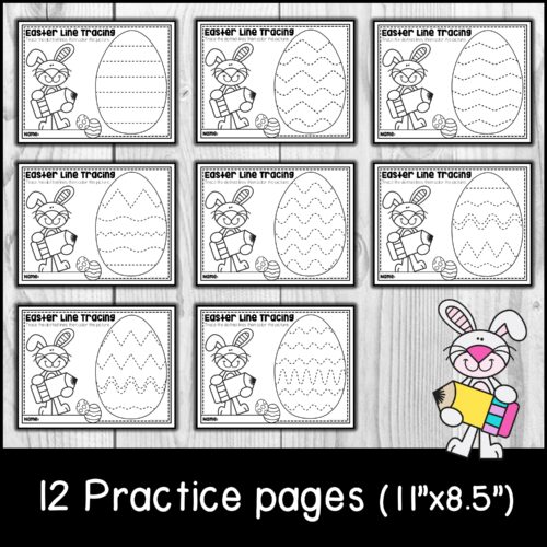 Easter Egg Pre-Writing Line Tracing Practice - Fine Motor Skills ...