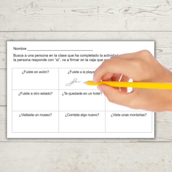 Busca a alguien - Spanish PRETERITE Mi última vacación speaking ...