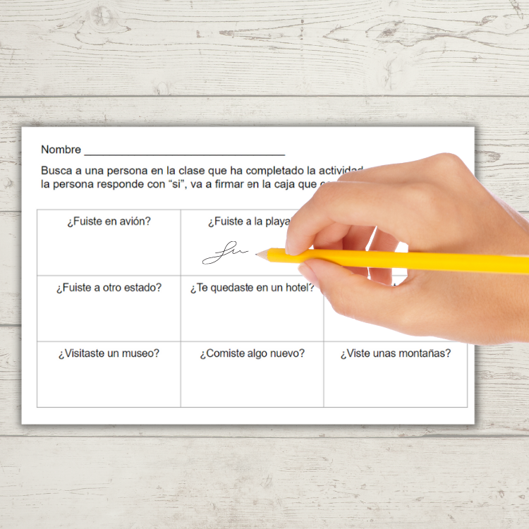 Busca a alguien - Spanish PRETERITE Mi última vacación speaking ...