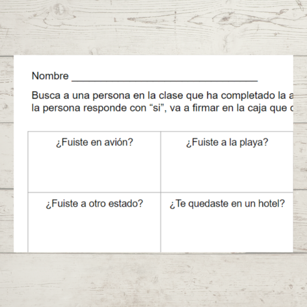 Busca a alguien - Spanish PRETERITE Mi última vacación speaking ...