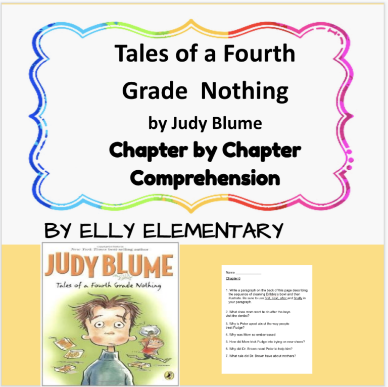 Tales of a 4th Grade Nothing by Judy Blume Comprehension Unit | Made By ...