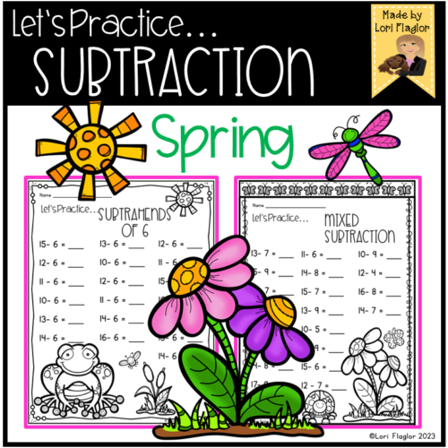 Spring Themed Subtraction Worksheets | Made By Teachers