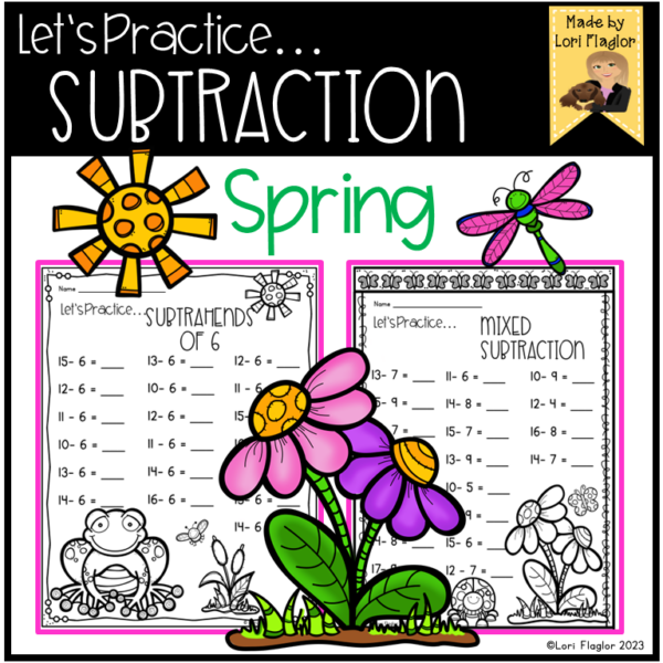 Spring Themed Subtraction Worksheets | Made By Teachers