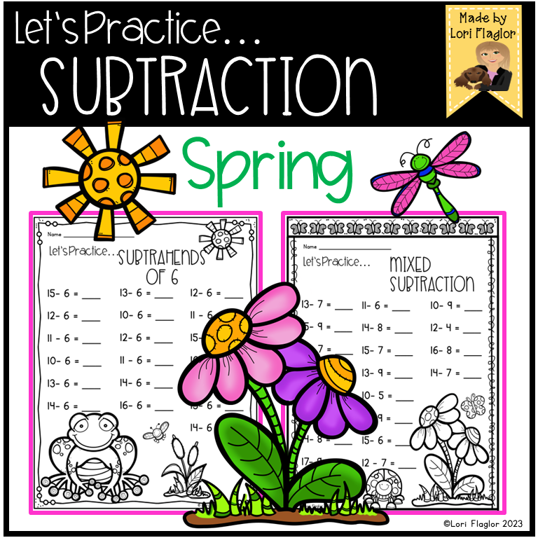 Spring Themed Subtraction Worksheets | Made By Teachers