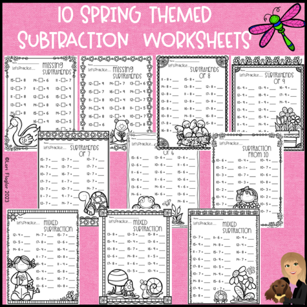 Spring Themed Subtraction Worksheets | Made By Teachers