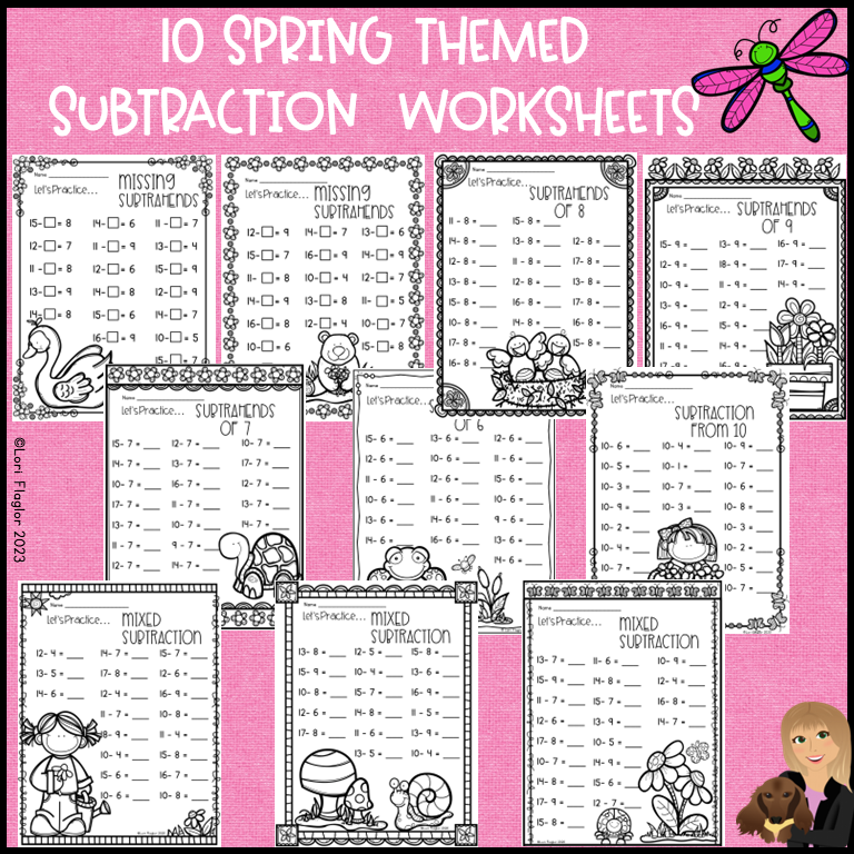 Spring Themed Subtraction Worksheets | Made By Teachers