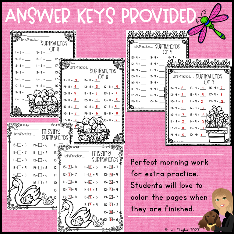 Spring Themed Subtraction Worksheets | Made By Teachers