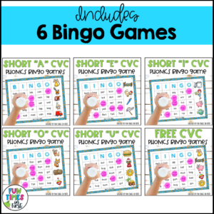 CVC BINGO Bundle | CVC Words | No Prep Phonics Games | Made By Teachers