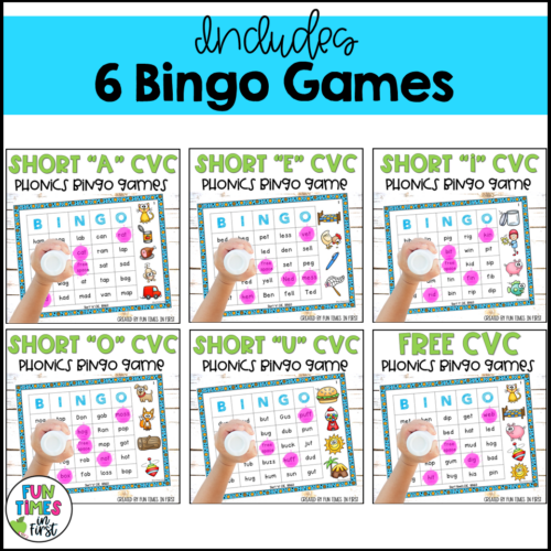 CVC BINGO Bundle | CVC Words | No Prep Phonics Games - Made By Teachers