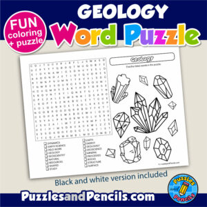 Geology Word Search Puzzle Activity Page and Coloring | Geologist ...