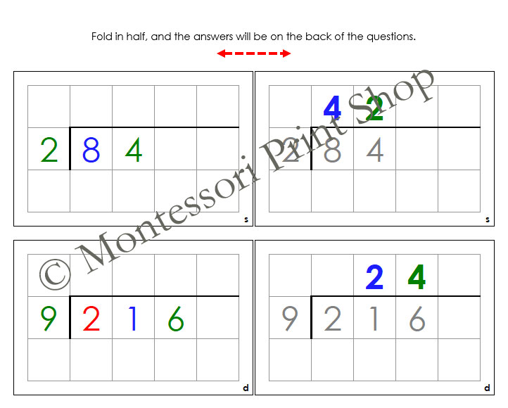 Math Operations Command Cards Bundle (color-coded) - Montessori Task ...