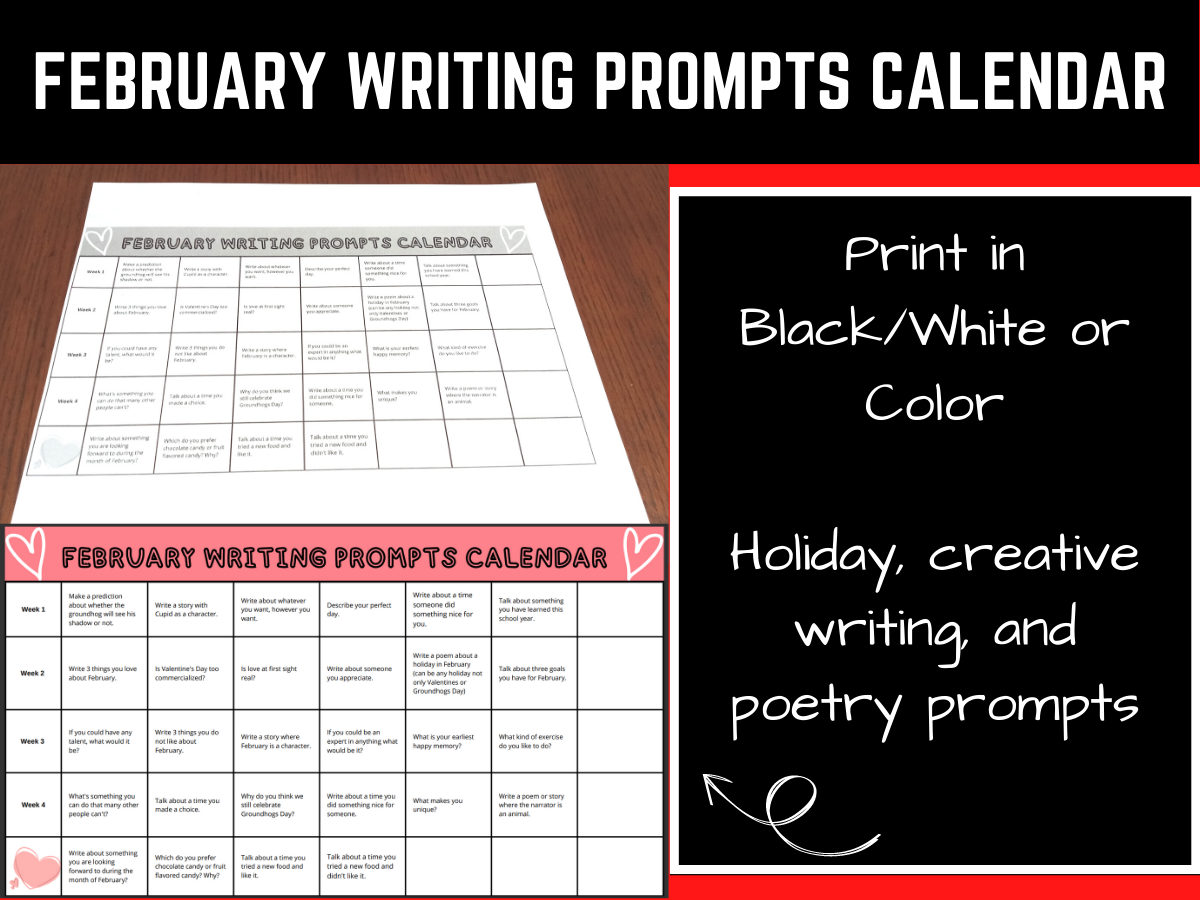 February Writing Prompts | Made By Teachers