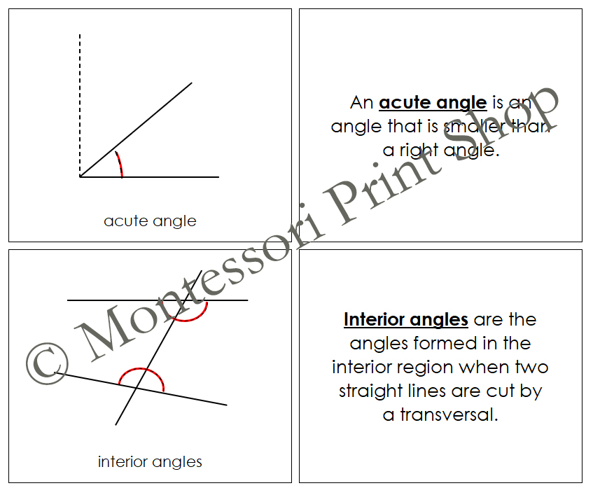 The Study of Angles Book - Montessori Elementary Geometry | Made By ...