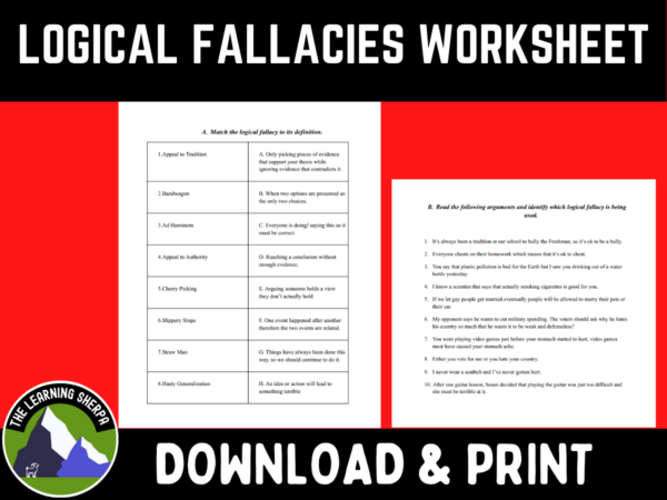 Logical Fallacies Worksheet | Made By Teachers