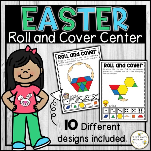 Easter Roll and Cover Pattern Block Center | Shapes Math Activity ...