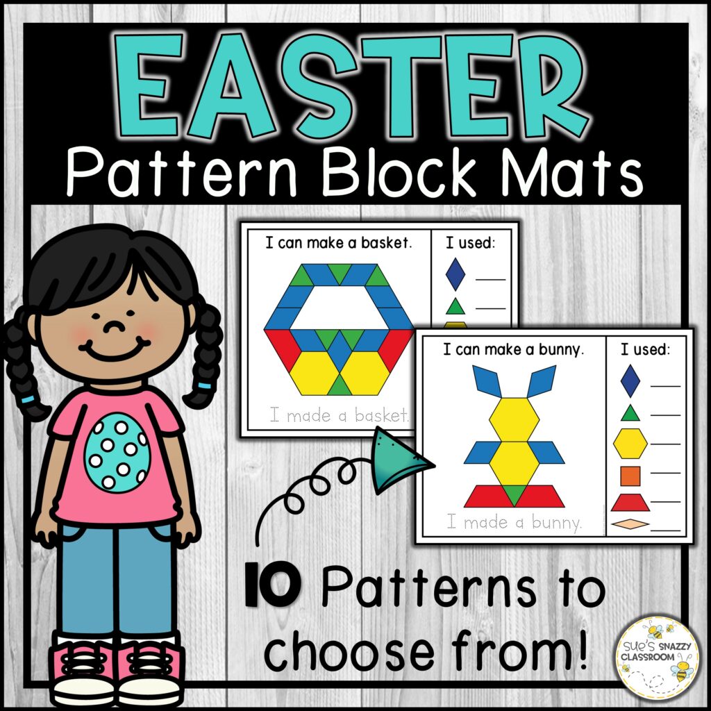 Easter Pattern Block Mats | Easter Math Center | Shape Activity | Made ...