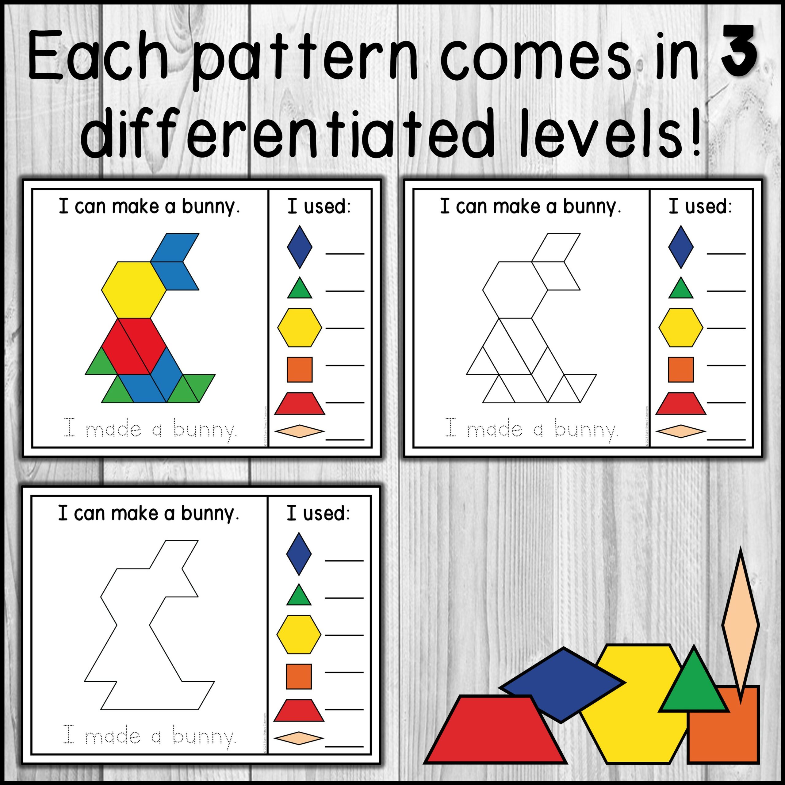 Easter Pattern Block Mats | Easter Math Center | Shape Activity | Made ...
