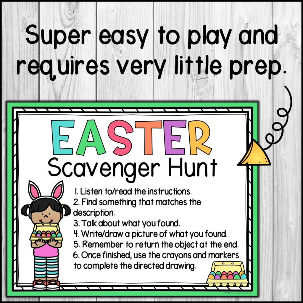 Digital Easter Themed Scavenger Hunt and Directing Drawing Activity ...