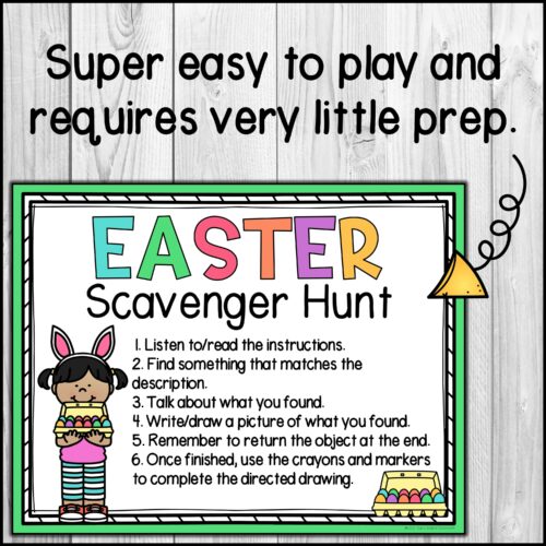 Digital Easter Themed Scavenger Hunt and Directing Drawing Activity ...
