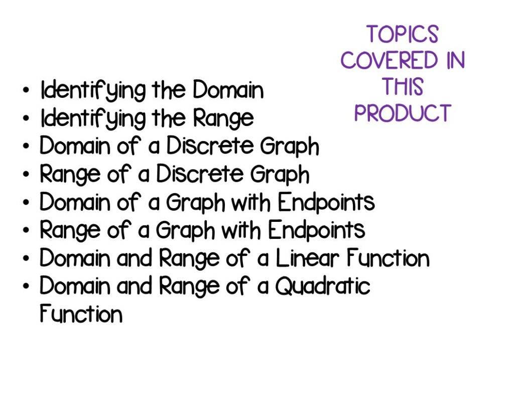 Domain and Range - Algebra Interactive Note-Taking Activities | Made By ...