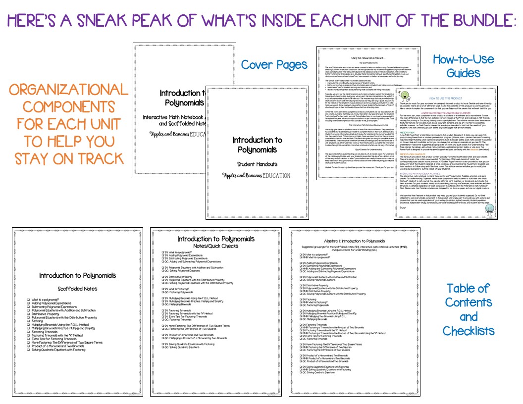 Algebra 1 Guided Notes, Presentation, and Interactive Notebook Bundle ...