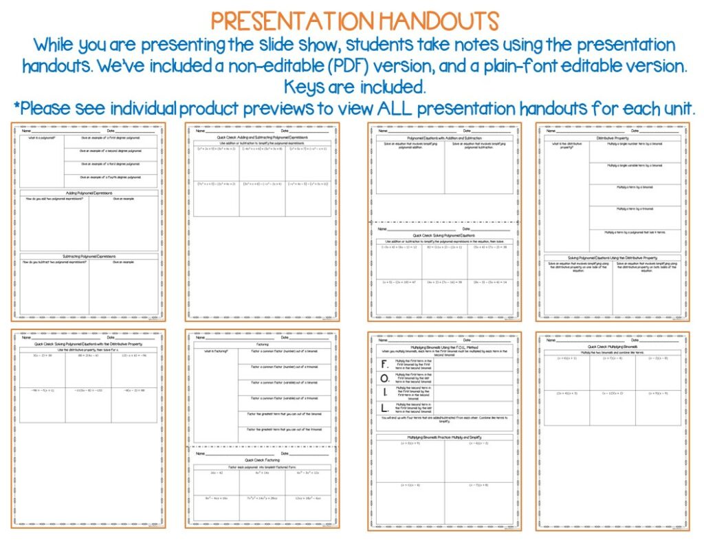 Algebra 1 Guided Notes, Presentation, and Interactive Notebook Bundle ...