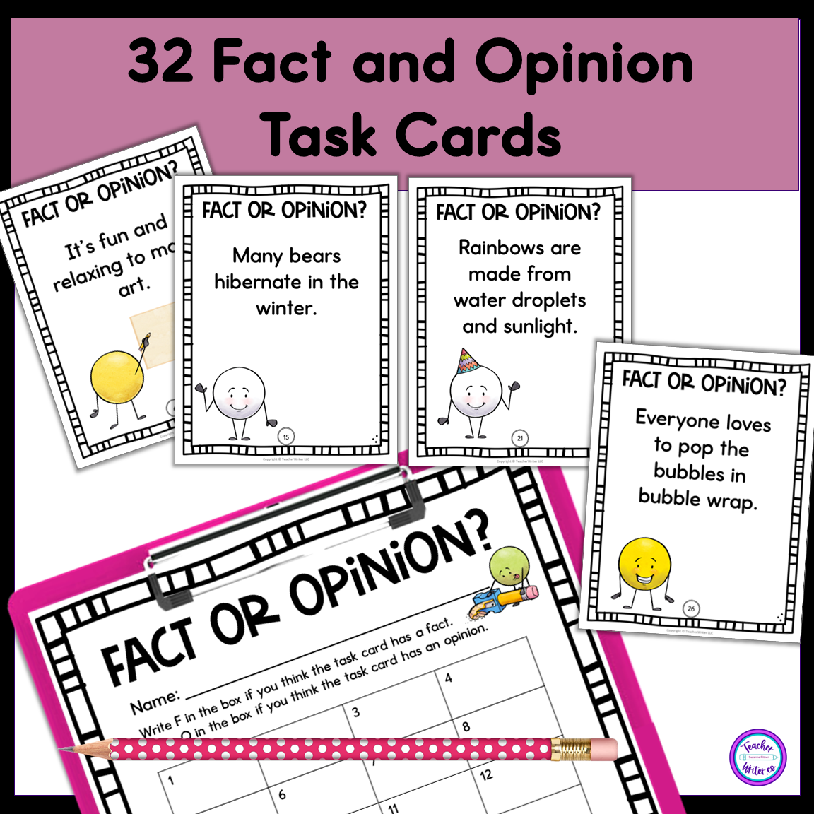 Fact or Opinion Task Cards and Game | Made By Teachers
