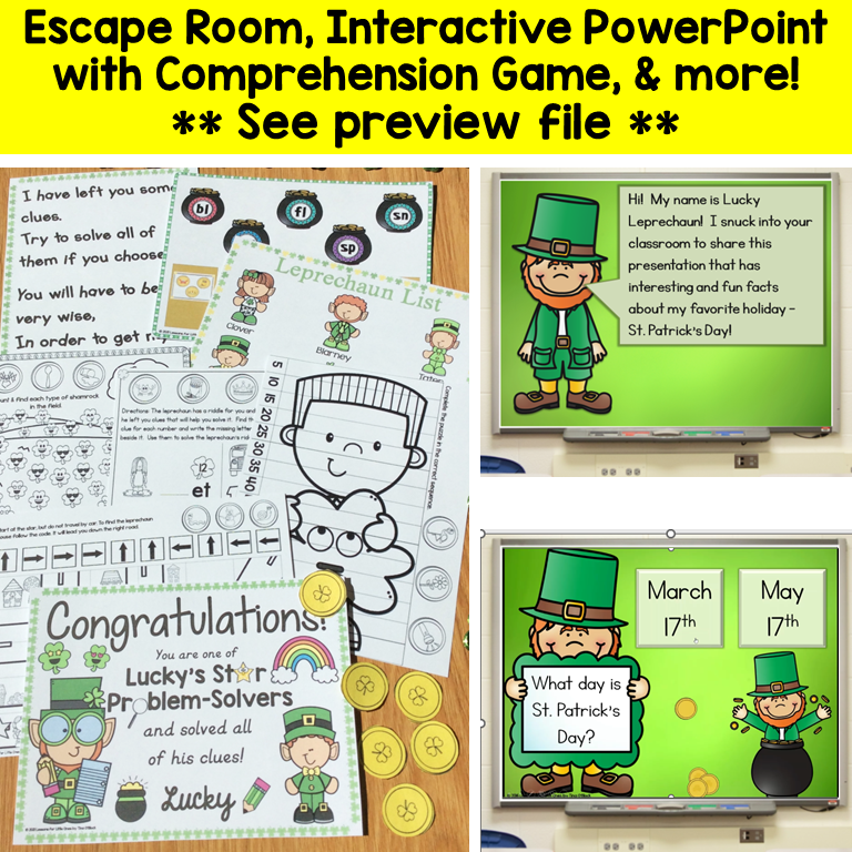 St. Patrick's Day Activities Crafts Math Science Language Arts ...