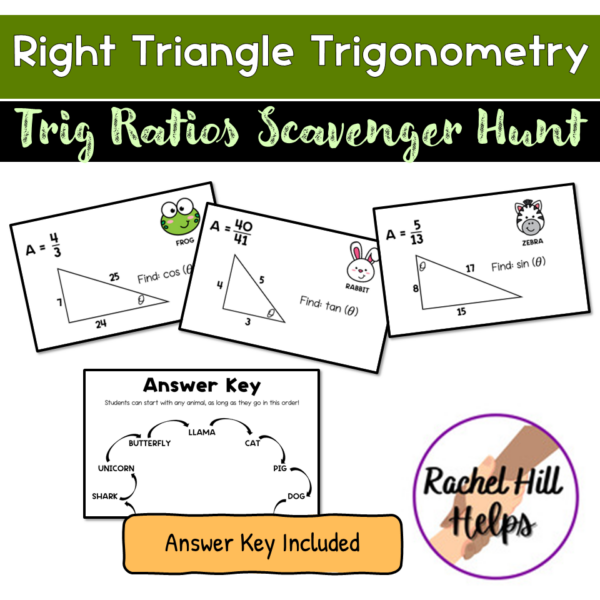 Trig Ratios Scavenger Hunt | Right Triangle Trigonometry Unit | Made By ...