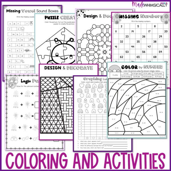 Spring Activities and Coloring Pages - Mazes, Puzzles, Phonics and Math ...