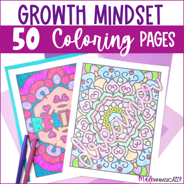 Growth Mindset Coloring Pages – Mindfulness Mandala Posters SEL | Made ...