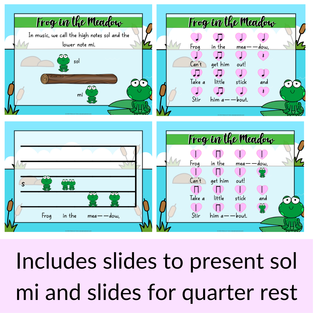 Frog in the Meadow // Sol Mi or Quarter Rest Music Lesson with Singing ...