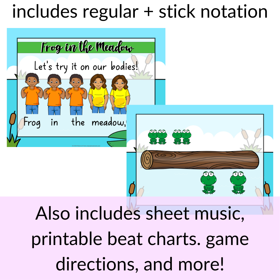 Frog in the Meadow // Sol Mi or Quarter Rest Music Lesson with Singing ...