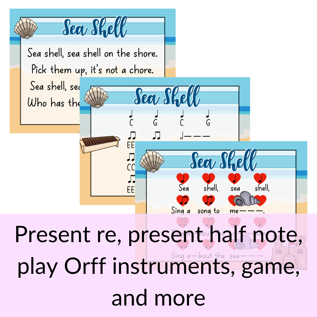 Sea Shell // Elementary Music Lesson on Google Slides for Half Note or ...