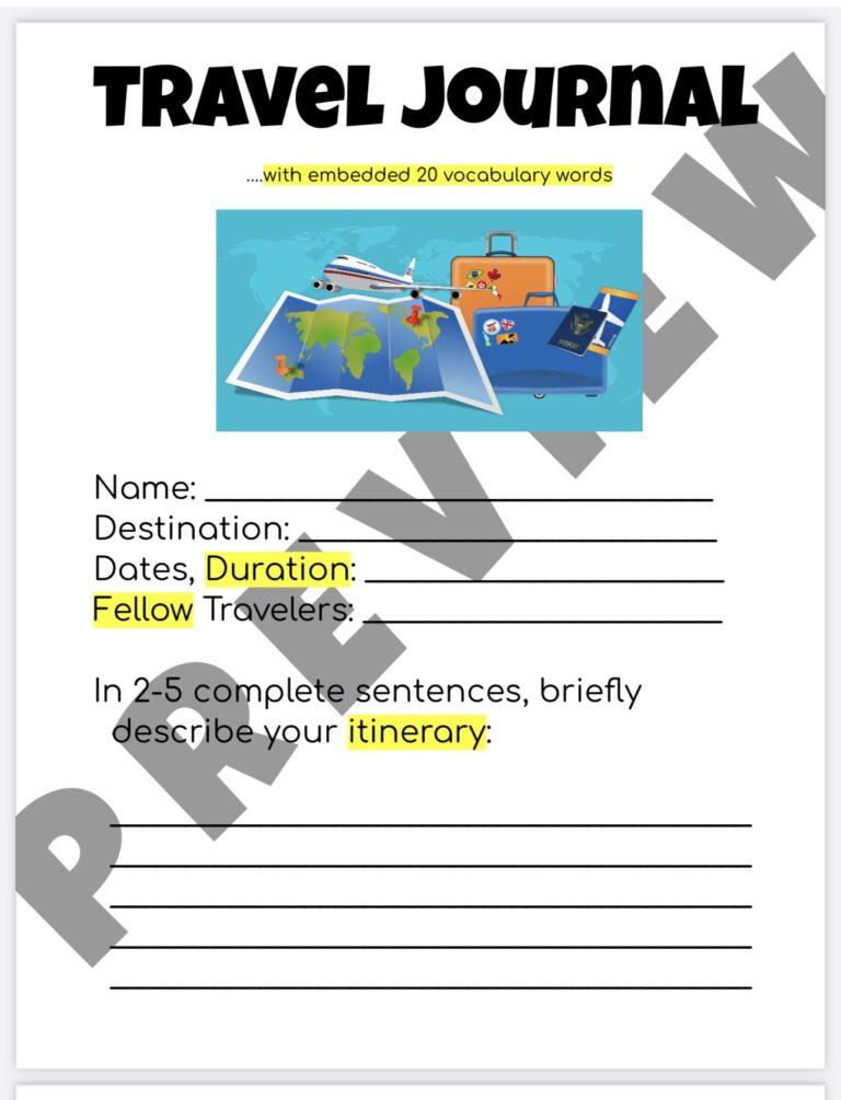 Personal Narrative Writing: Travel Journal ~ Paragraph Writing ...