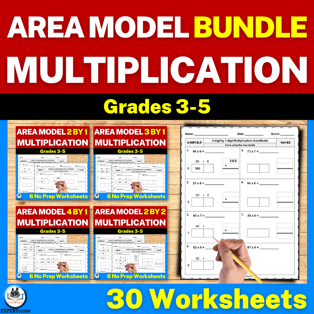 4 Digit by 1 Digit Partial Products Multiplication Worksheets | Made By ...
