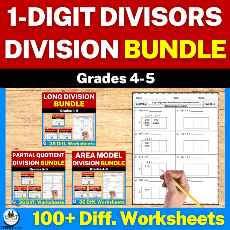 4 Digit by 2 Digit Long Division Worksheets | Made By Teachers