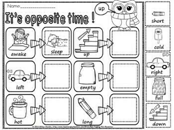 opposites worksheets | Made By Teachers