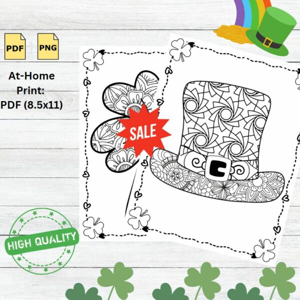 St Patrick's Day Zentangle, No Prep Mindfulness Coloring Pages | Made ...