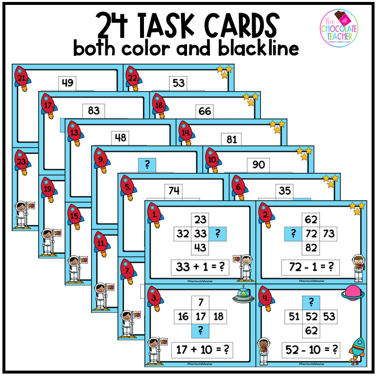 One More One Less - Ten More Ten Less - Math Center - Write the Room ...