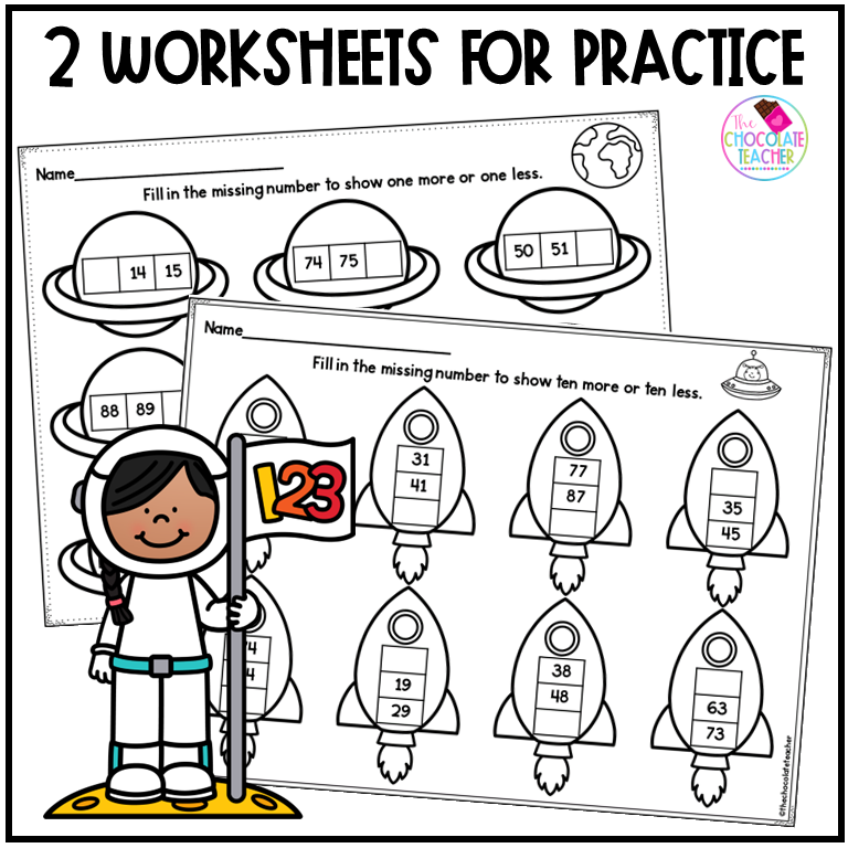 One More One Less - Ten More Ten Less - Math Center - Write the Room ...